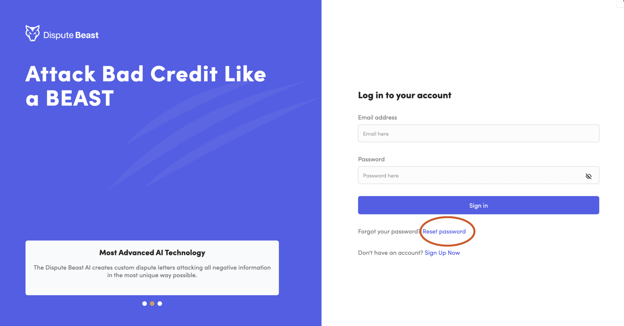 I can't log into my Dispute Beast Account | Dispute Beast