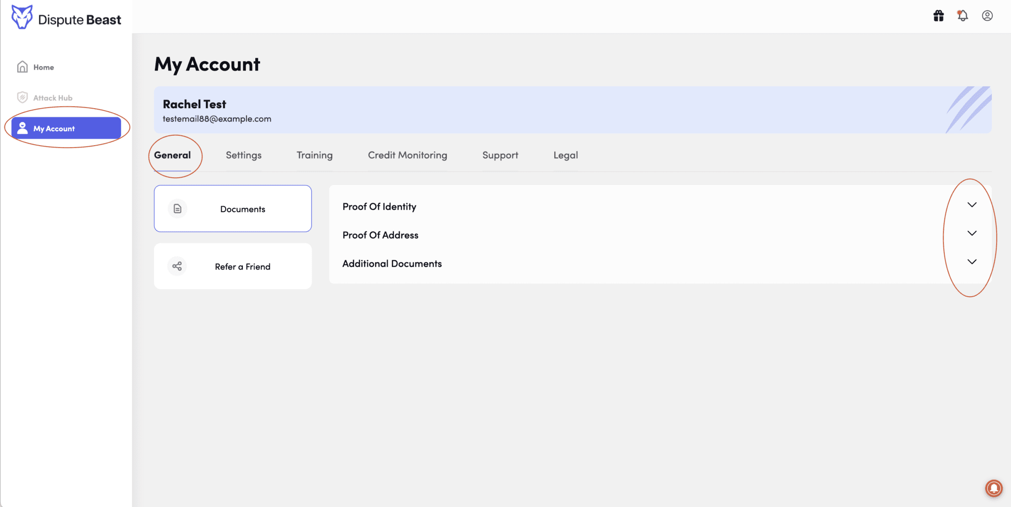 How do I update my name, address or documents in Dispute Beast? | Dispute Beast